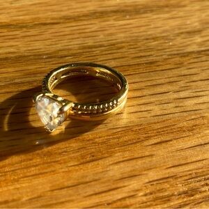Pandora | Jewelry | Pandora Gold Heart Gemstone Ring | Poshmark